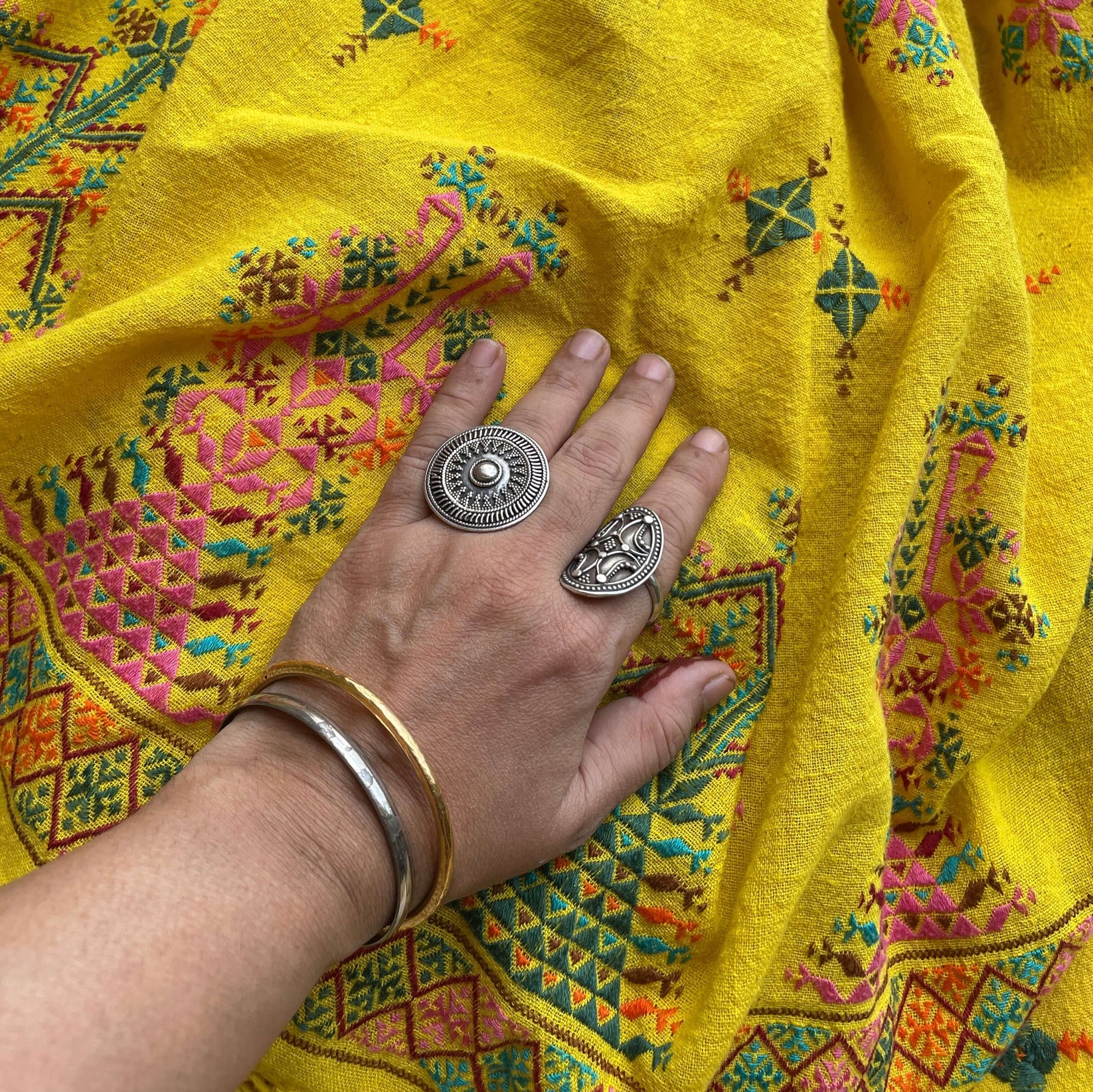 Soof Embroidery Kala cotton yellow saree – Forsarees