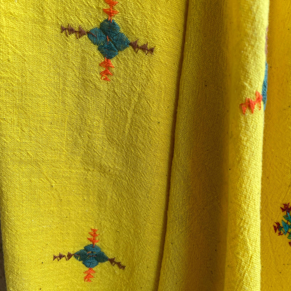 Soof Embroidery Kala cotton yellow saree – Forsarees